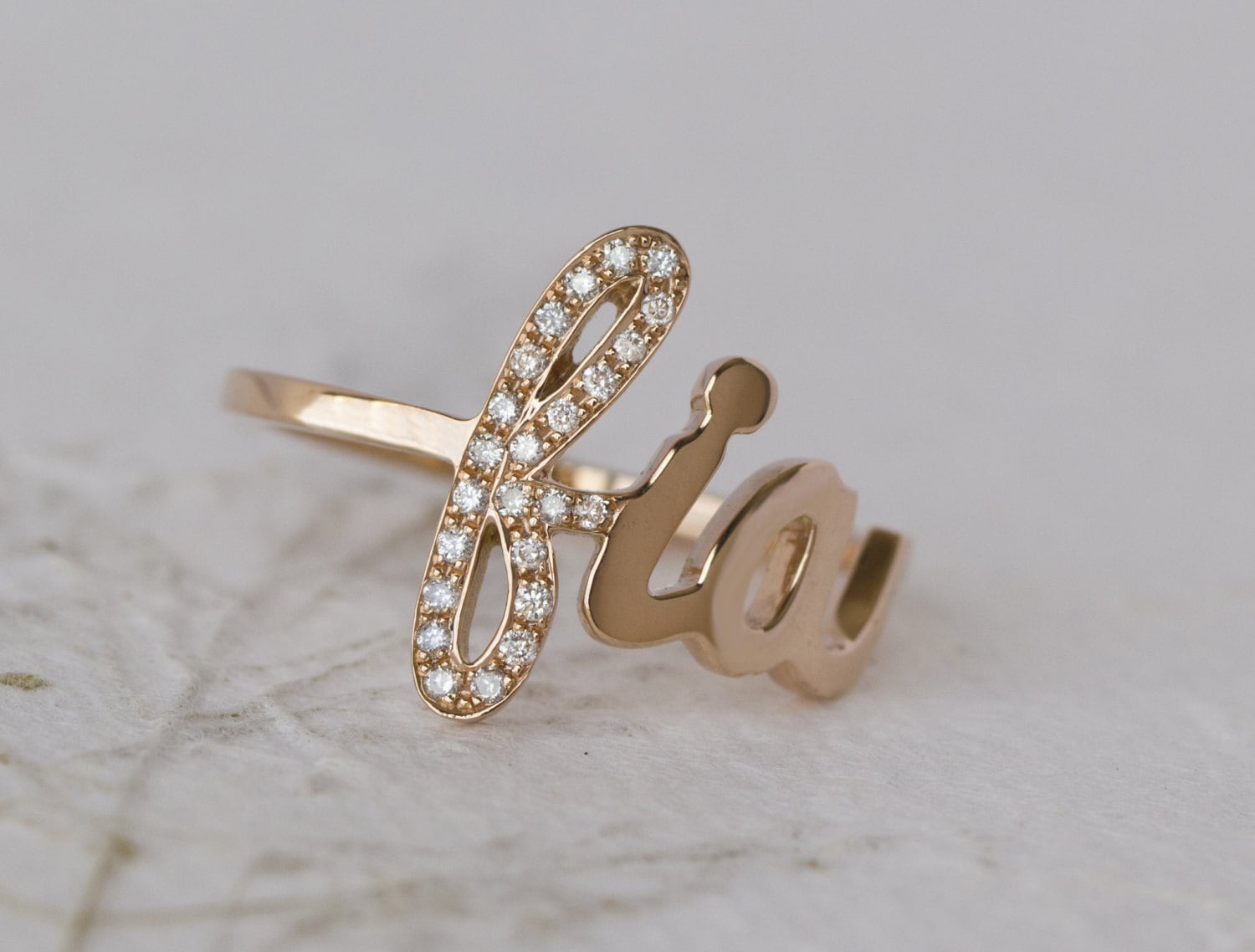 Personalized Ring Name Ring Personalized Diamond Ring | Etsy