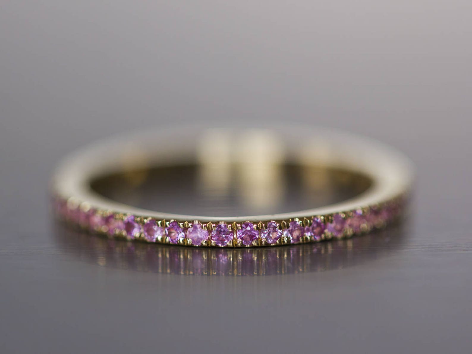 Pink Eternity Ring Pink Wedding Ring Pink Wedding Band - Etsy