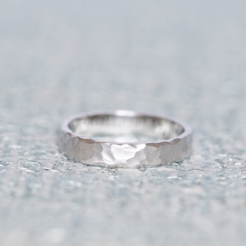 Hammered Gold Ring Mens Hammered Wedding Ring Rustic Wedding | Etsy