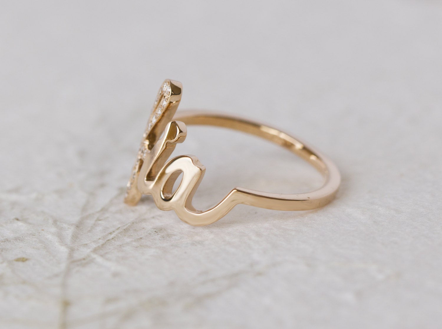 Personalized Ring Name Ring Personalized Diamond Ring | Etsy