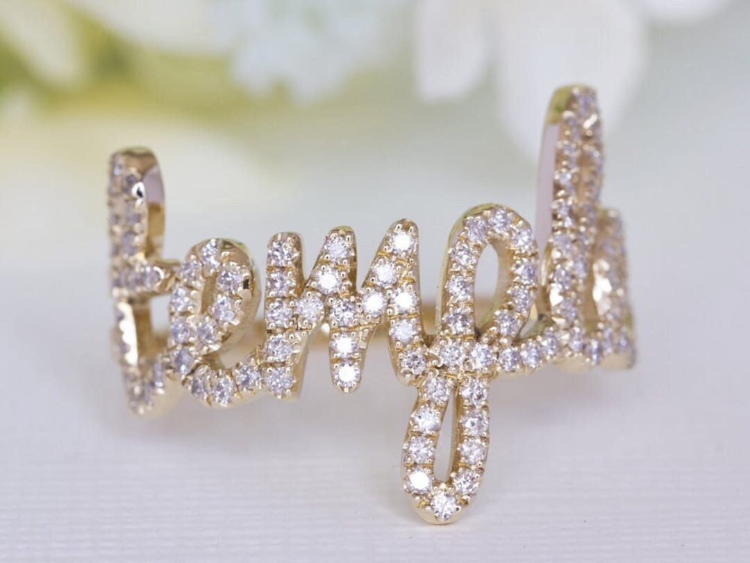 Personalized Jewelry 14K, Customized Name Ring, Custom Promise Rings ...