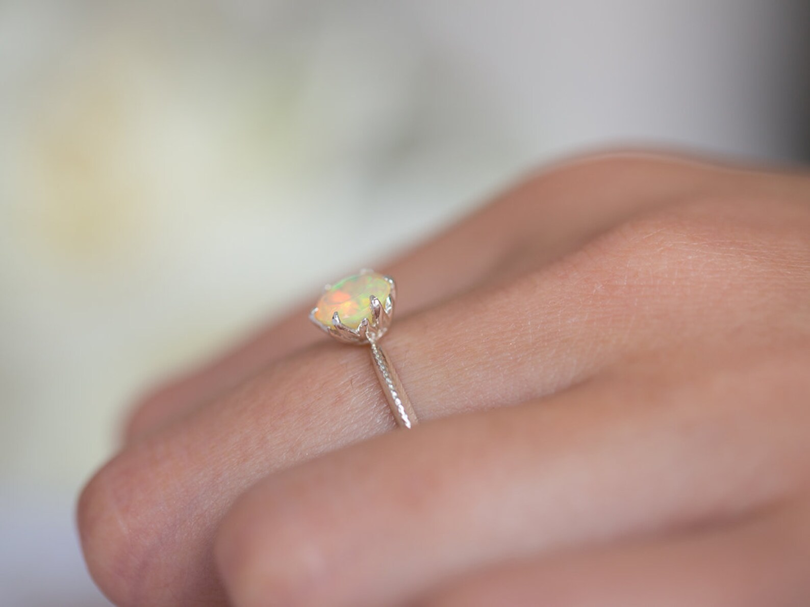 Opal Engagement Ring Fire Opal Ring Opal 14K Ring Opal | Etsy