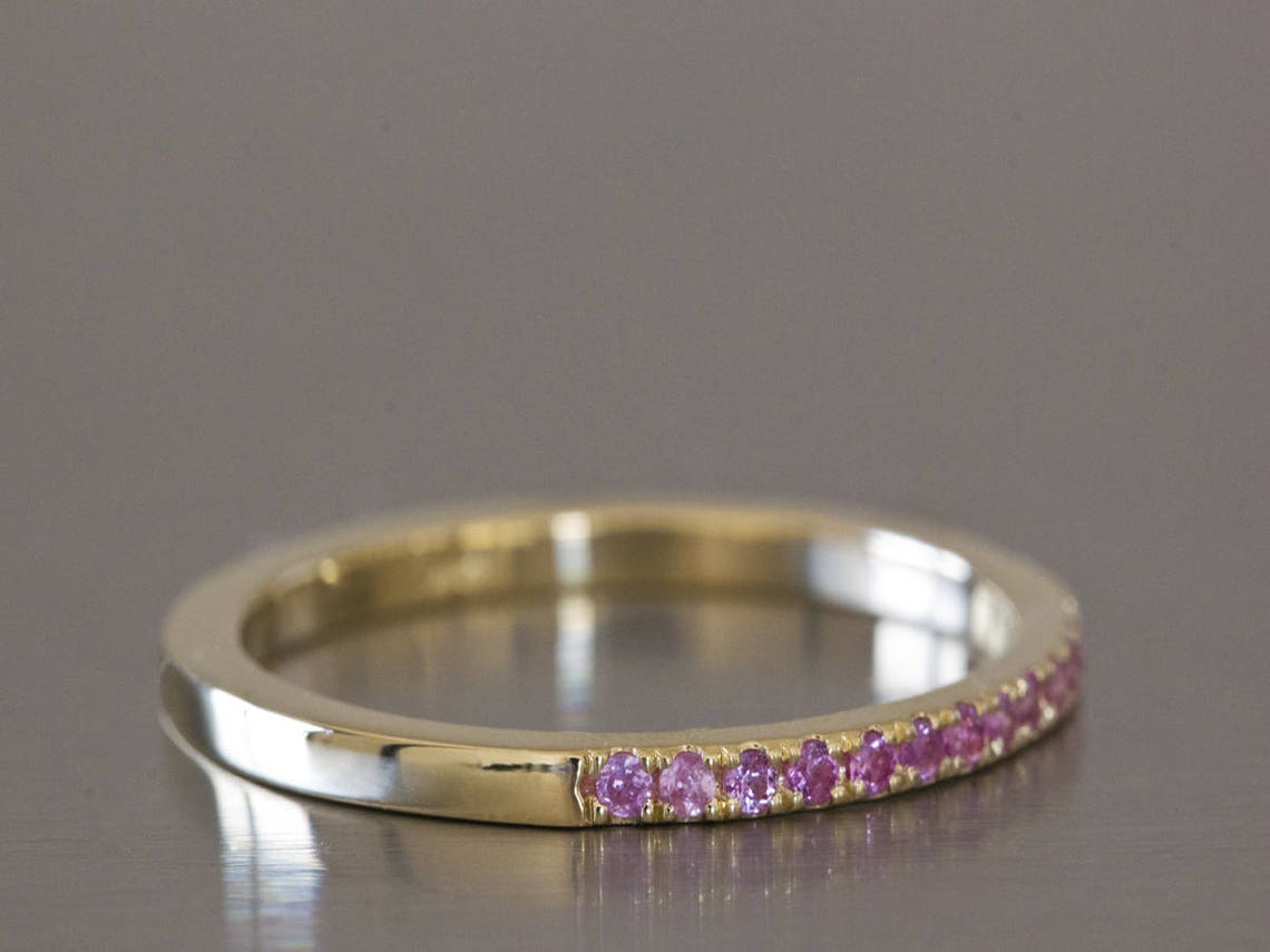 Pink Eternity Ring Pink Wedding Ring Pink Wedding Band | Etsy