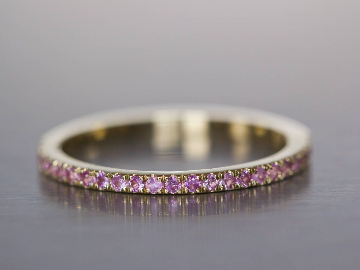 Pink Eternity Ring Pink Wedding Ring Pink Wedding Band - Etsy