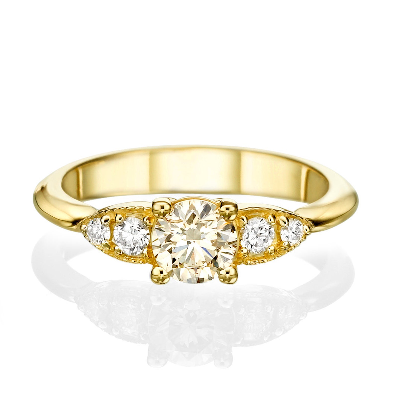 Victorian Engagement Ring, Milgrain Engagement Ring, Milgrain Wedding ...