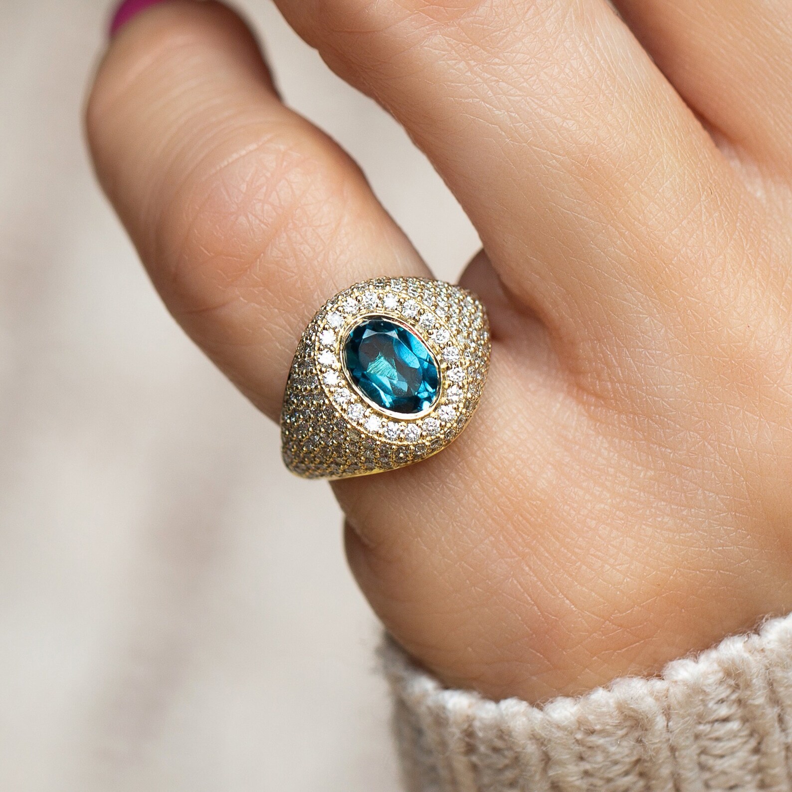 Personalized Birthstone Ring, Gemstone Signet Ring, Birthstone Signet ...