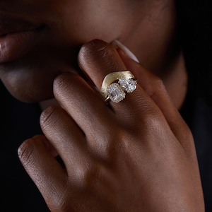 Double Stone Engagement Ring, Two Stone Diamond Ring, Pear Cut ...