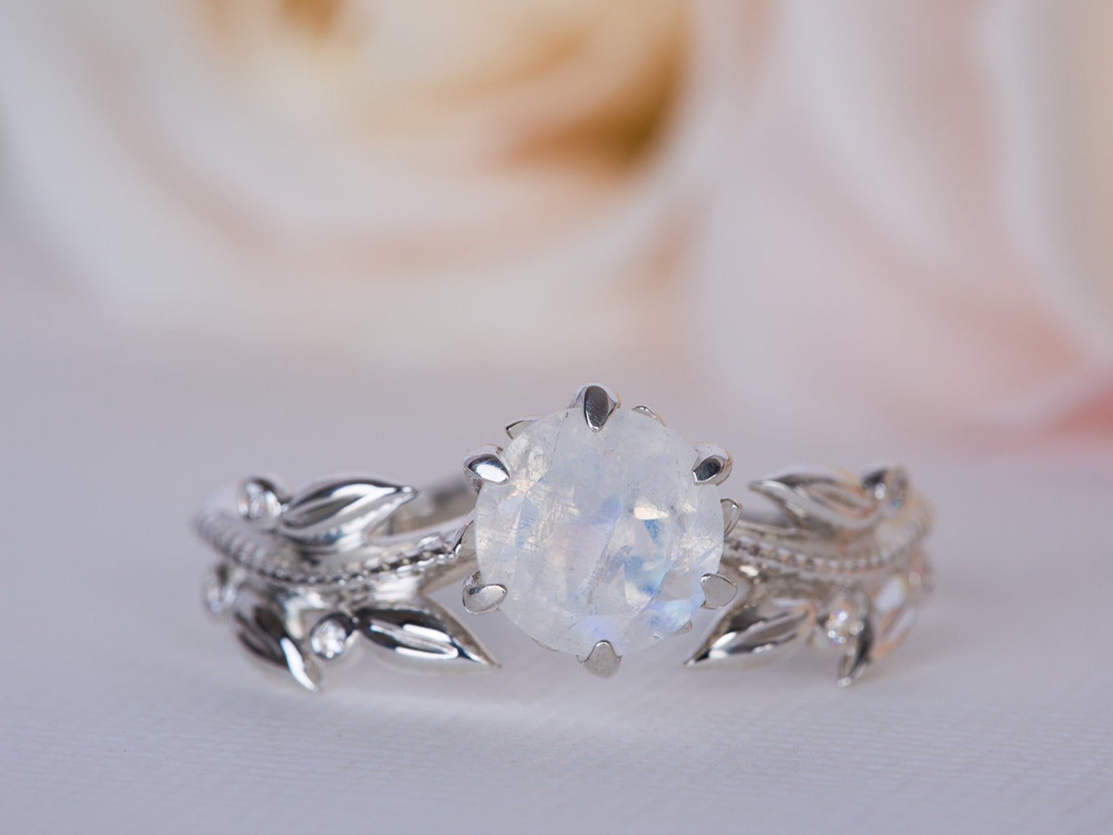 Moonstone Engagement Ring Moonstone Ring Gold Moonstone | Etsy