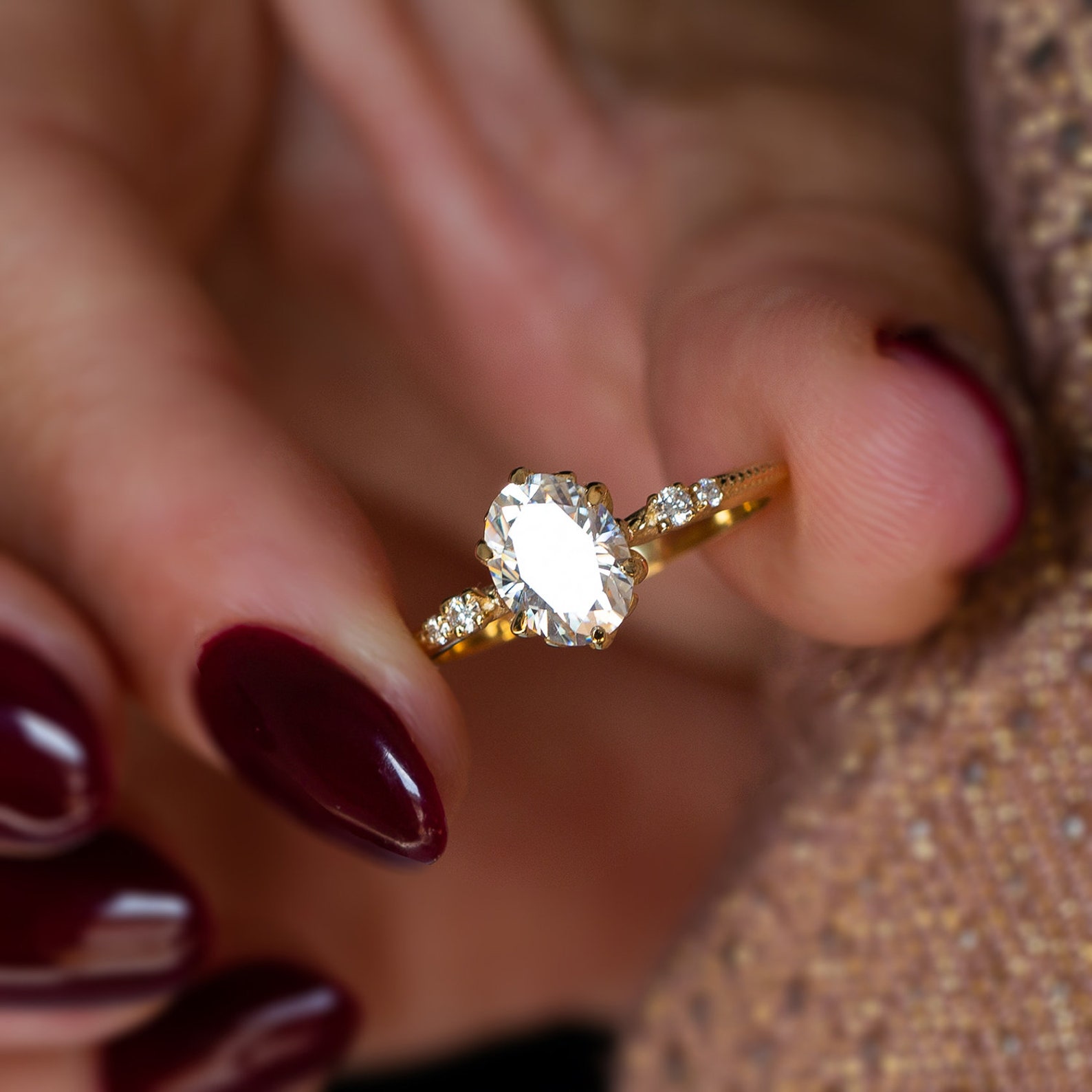 Antique Engagement Ring Victorian Oval Diamond Ring Art | Etsy