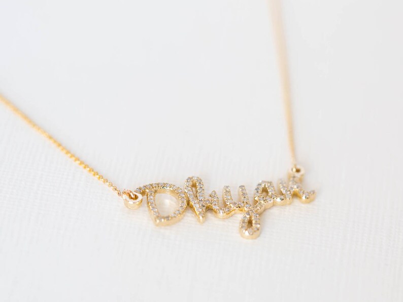 Custom Name Necklace Custom Diamond Necklace Personalized | Etsy