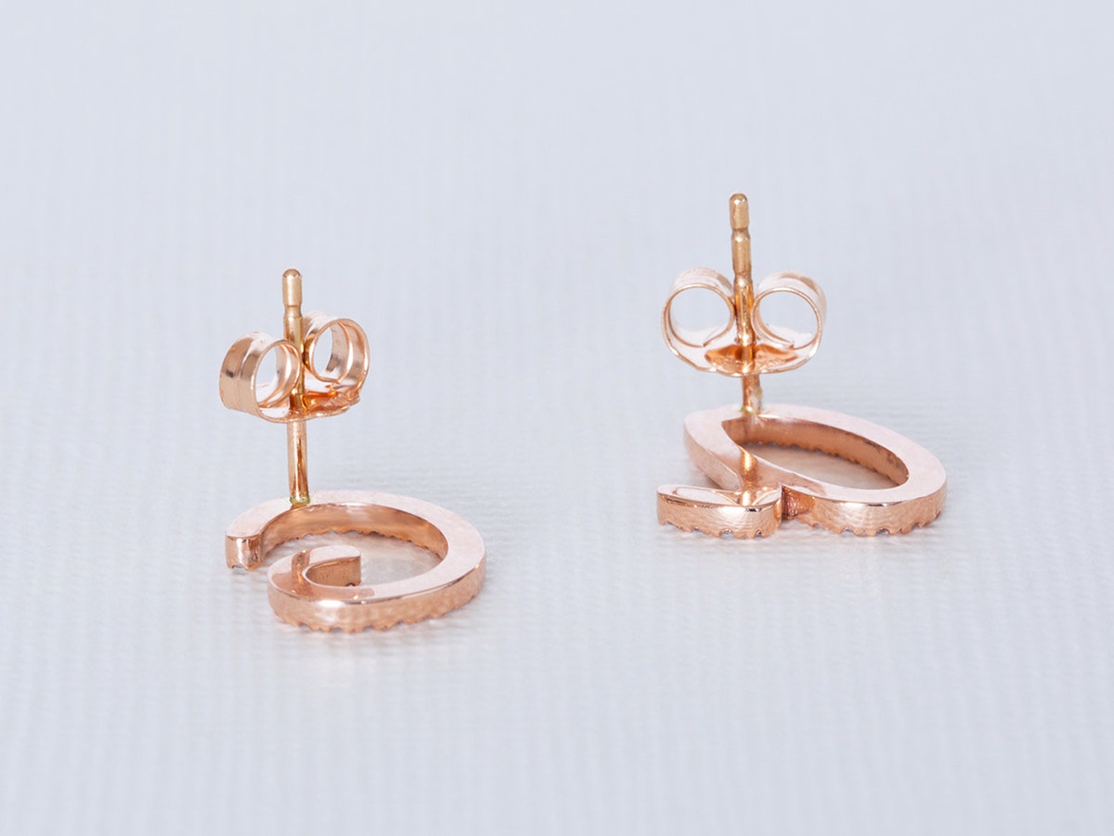 Initial Earrings Personalized Solid Gold Earrings Alphabet | Etsy