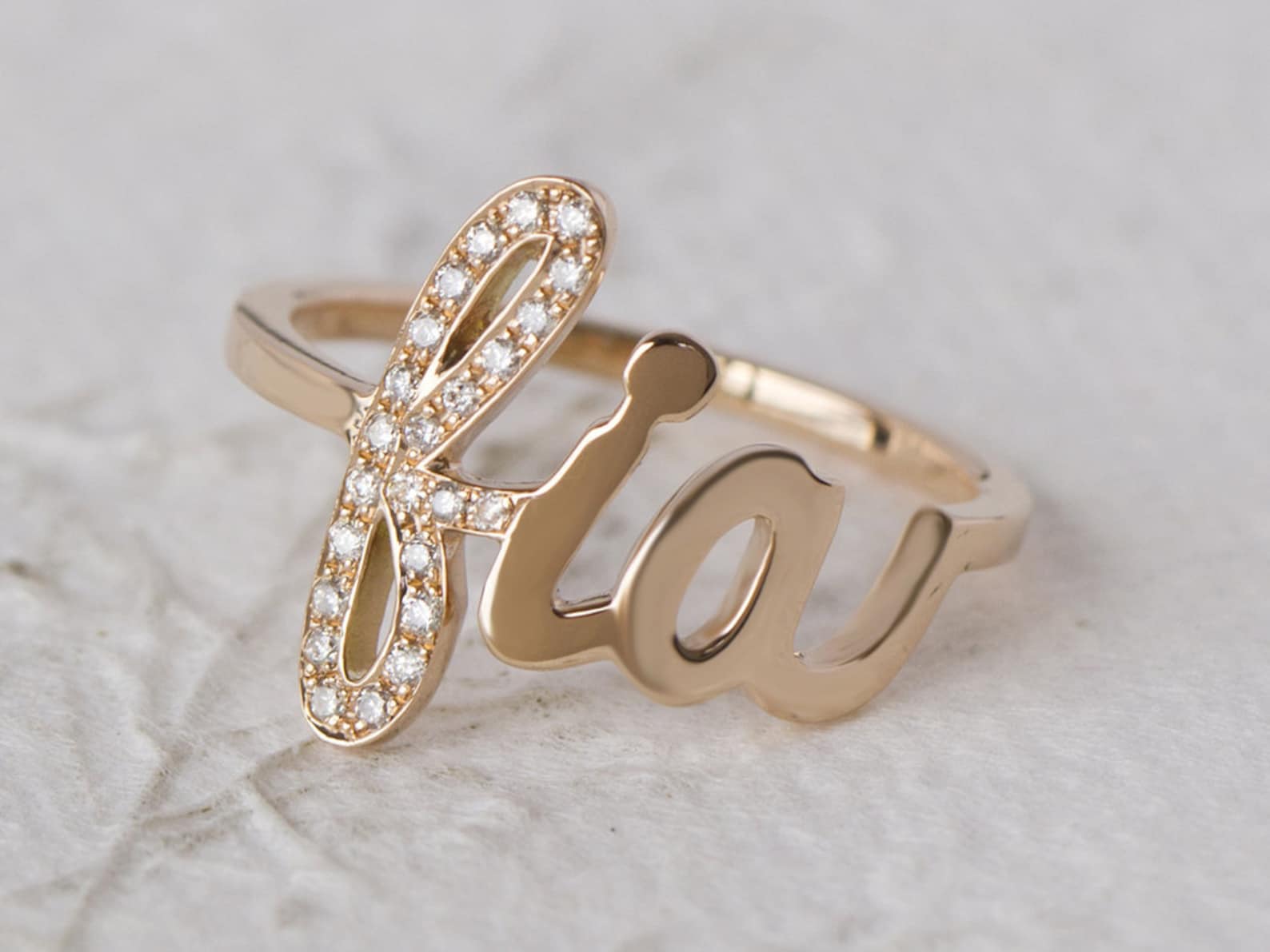 Personalized Ring Name Ring Personalized Diamond Ring | Etsy