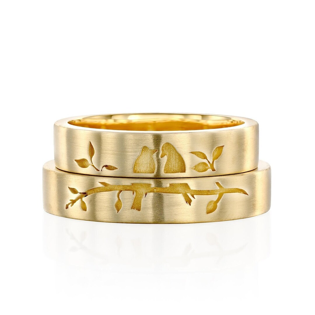 Matching Wedding Bands, Unique Wedding Band Set, His & Hers Wedding ...