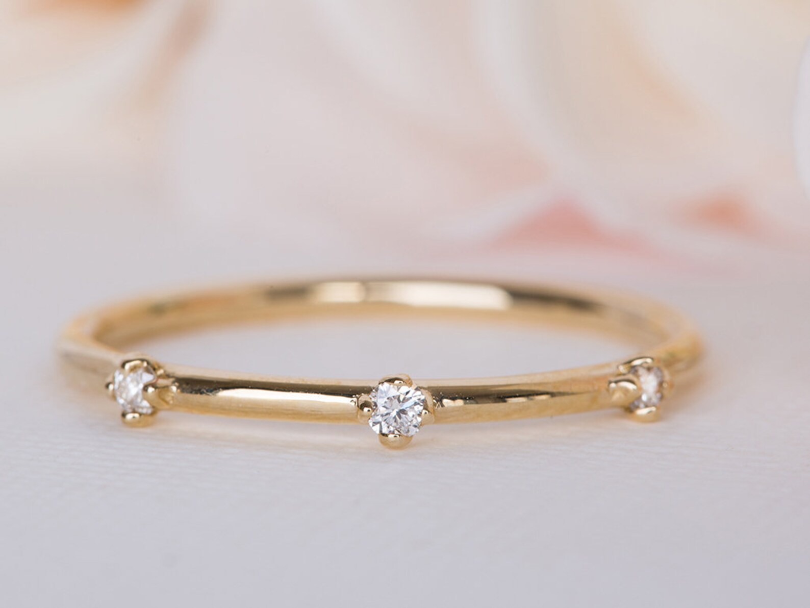 Diamond Stacking Ring Stackable Diamond Ring Stackable - Etsy