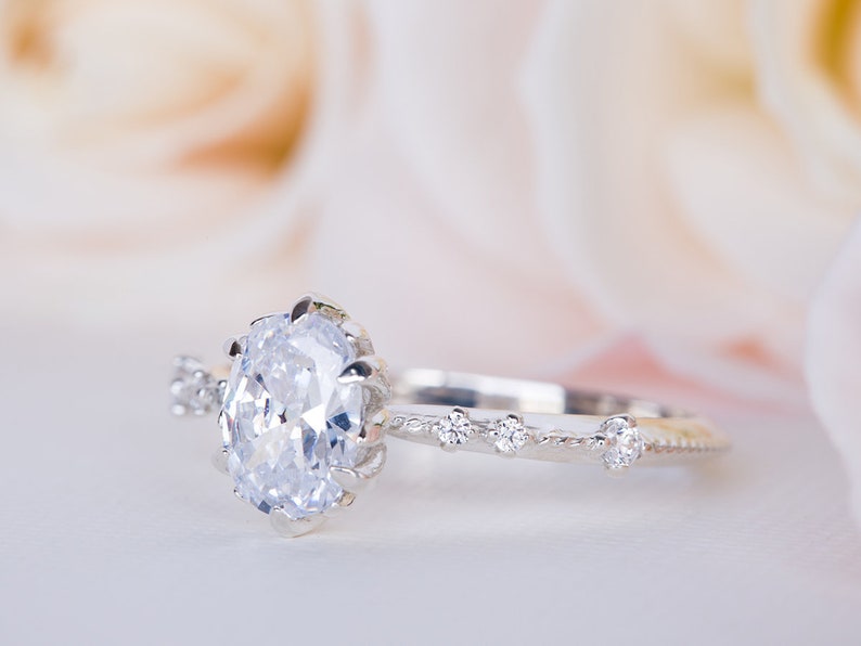 White Gemstone Gold Ring White Gemstone Engagement Ring | Etsy