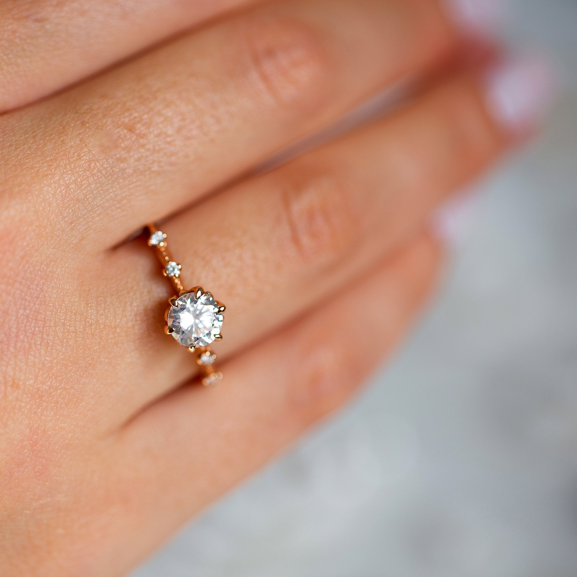 Moissanite Engagement Ring Round Moissanite Engagement Ring - Etsy