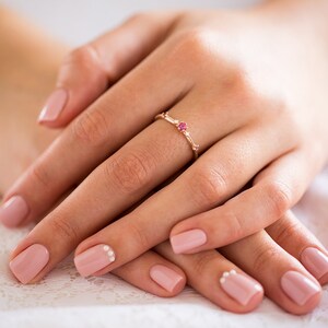 Pink Wedding Ring, Pink Wedding Band, Pink Sapphire Engagement Ring ...