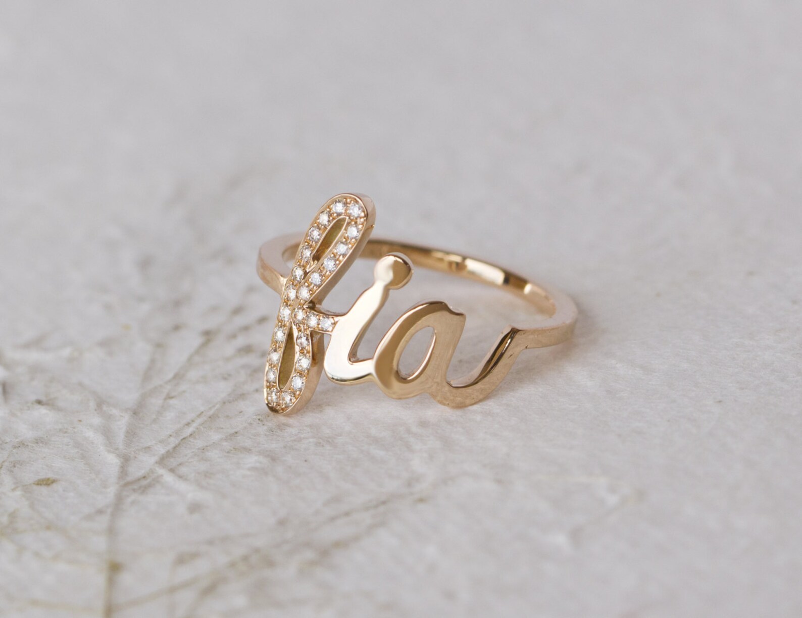 Personalized Ring Name Ring Personalized Diamond Ring | Etsy