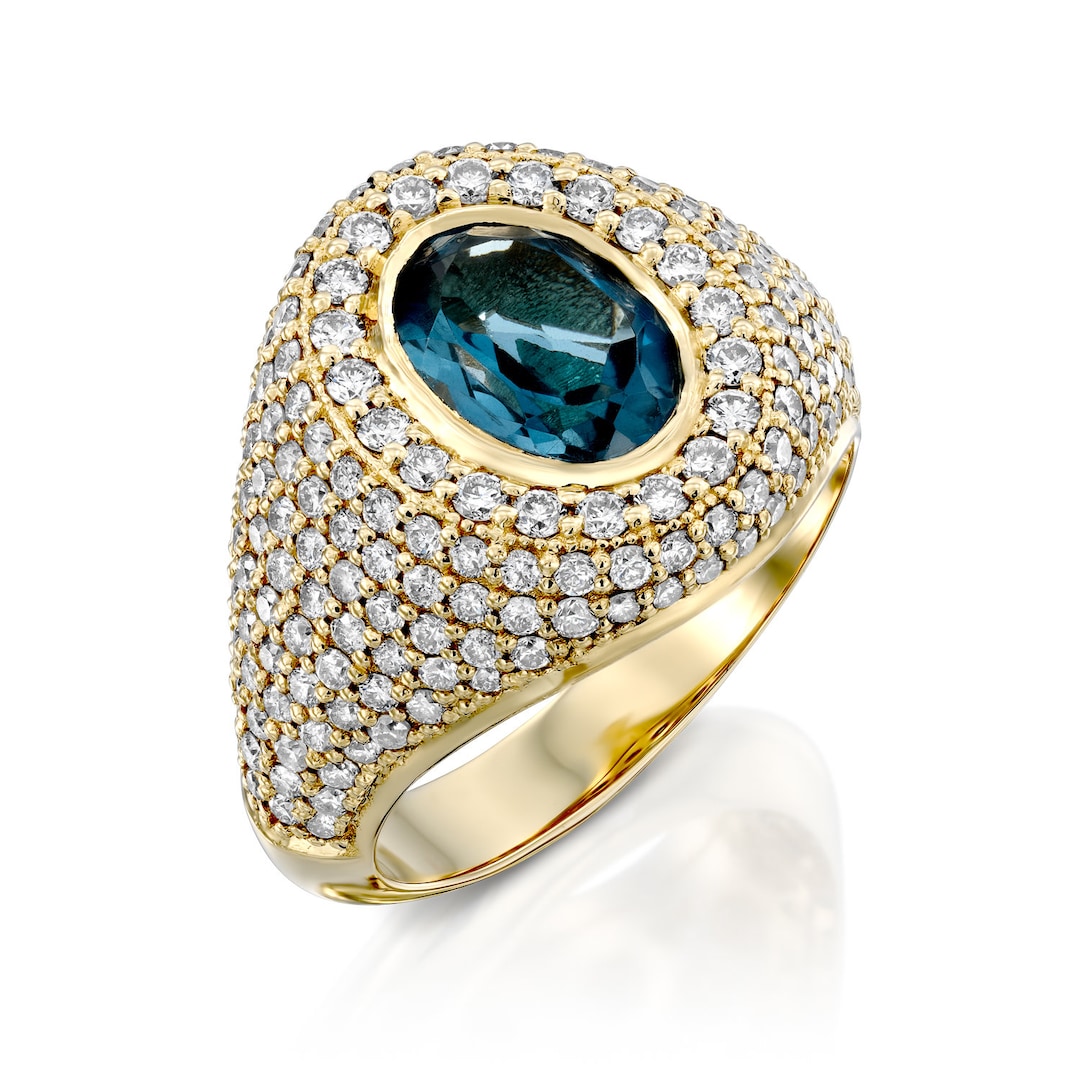 Personalized Birthstone Ring, Gemstone Signet Ring, Birthstone Signet ...