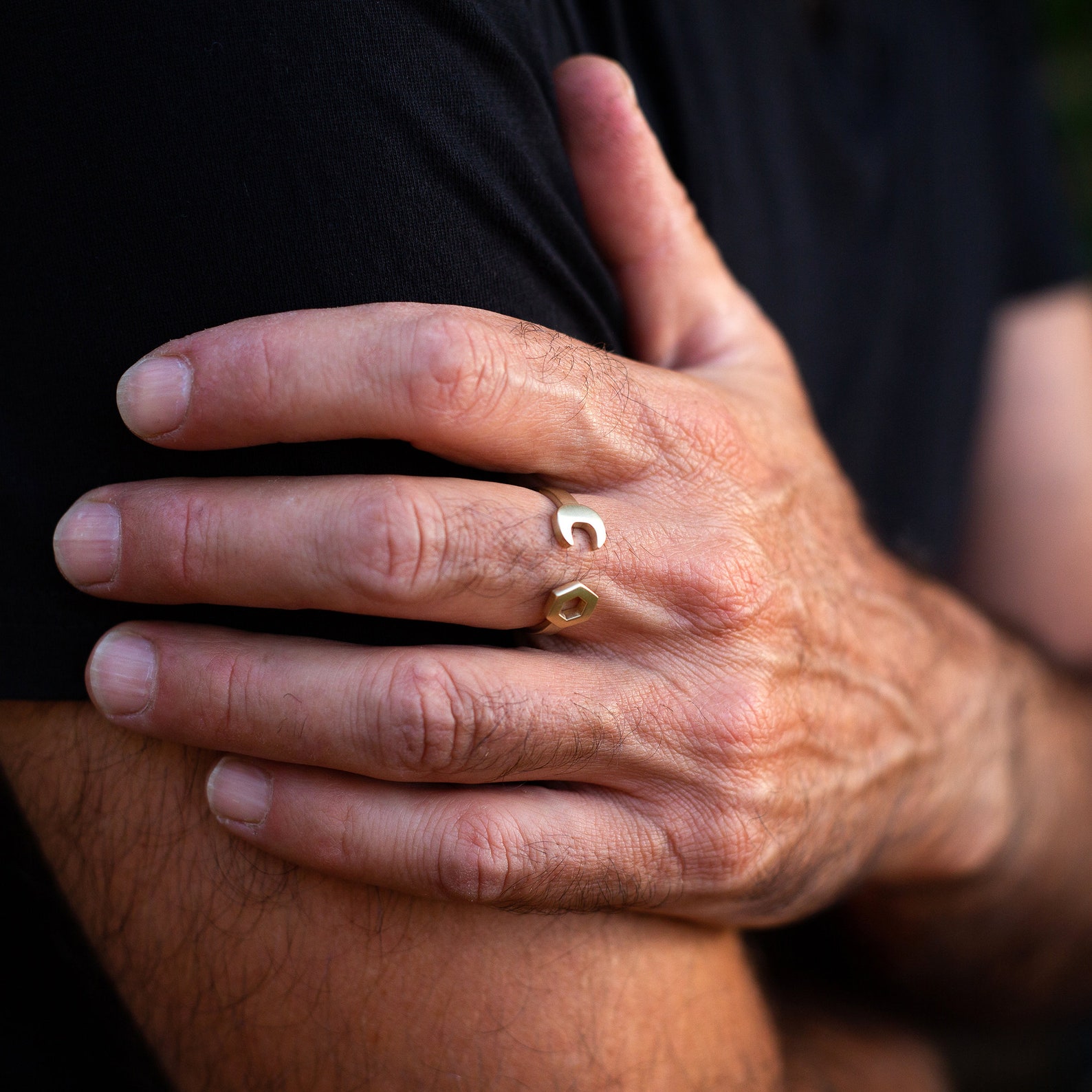 18K Mens Ring Solid Gold Men Band Unique Men 14K Ring - Etsy