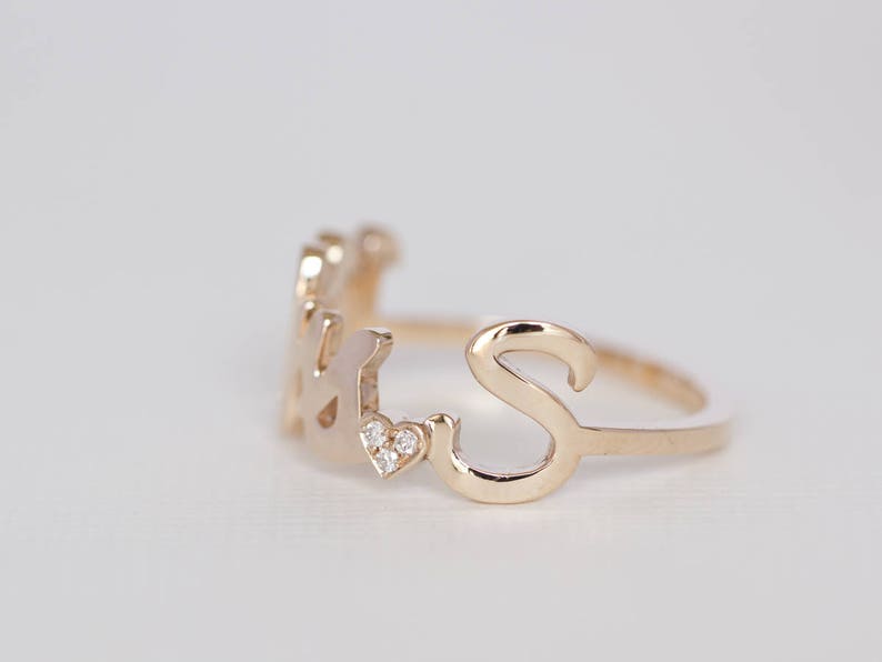 Mrs Ring Initial Ring Gold Anniversary Diamond Ring Wife - Etsy