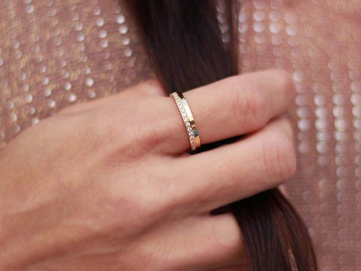 Diamond Eternity Ring Unique Eternity Ring Stackable Diamond | Etsy