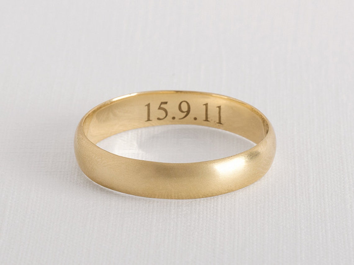 Brushed Gold Wedding Band Matte Wedding Ring Brushed Gold - Etsy