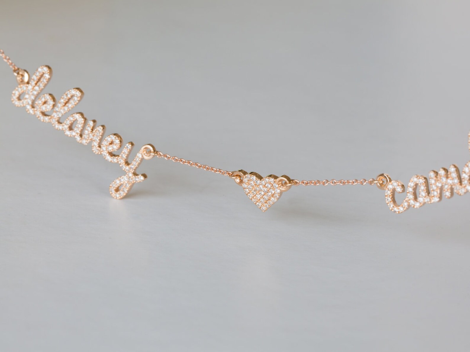 Custom Diamond Necklace, 14K Names Necklace, Diamond Name Necklace ...