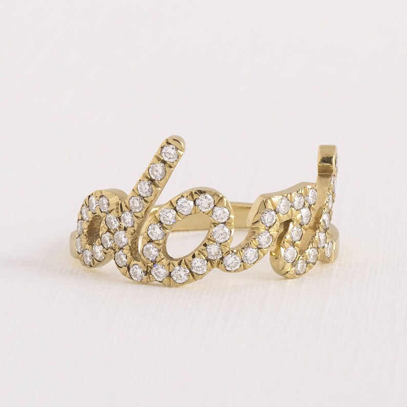 Custom Name Ring Personalized Diamond Ring Diamond Name | Etsy