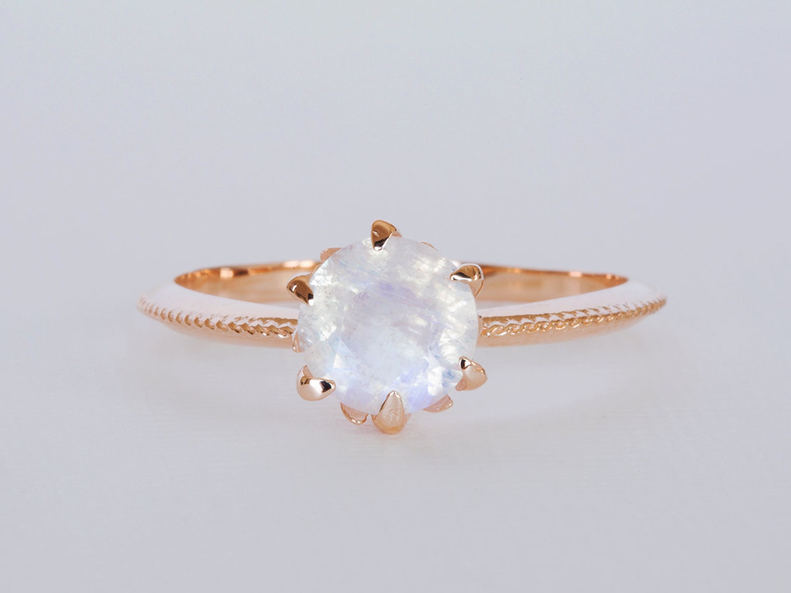 Gold Moonstone Ring Moonstone Wedding Ring Moonstone Bridal | Etsy