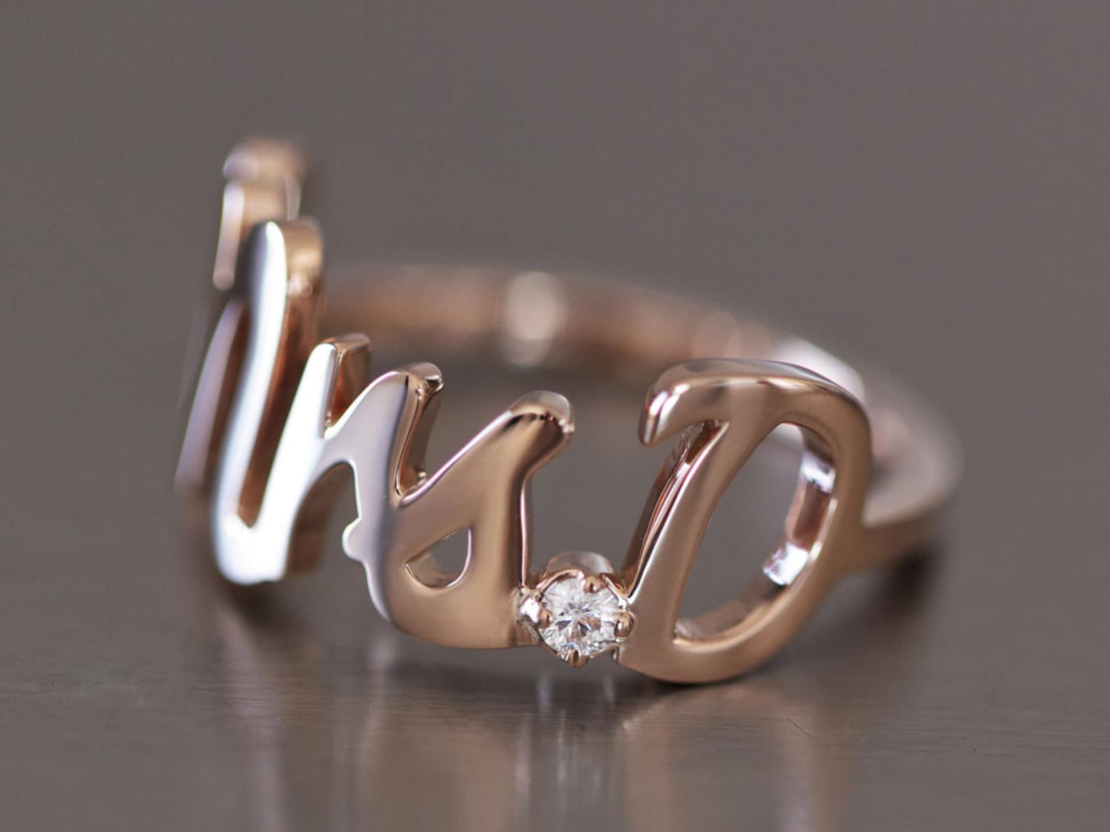 Initial Wedding Ring Mrs Ring 14K Initial Ring Anniversary | Etsy