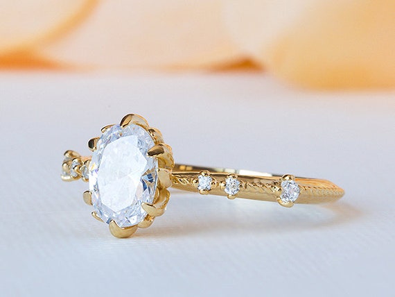 White Gemstone Wedding Ring White Gemstone Engagement Ring | Etsy