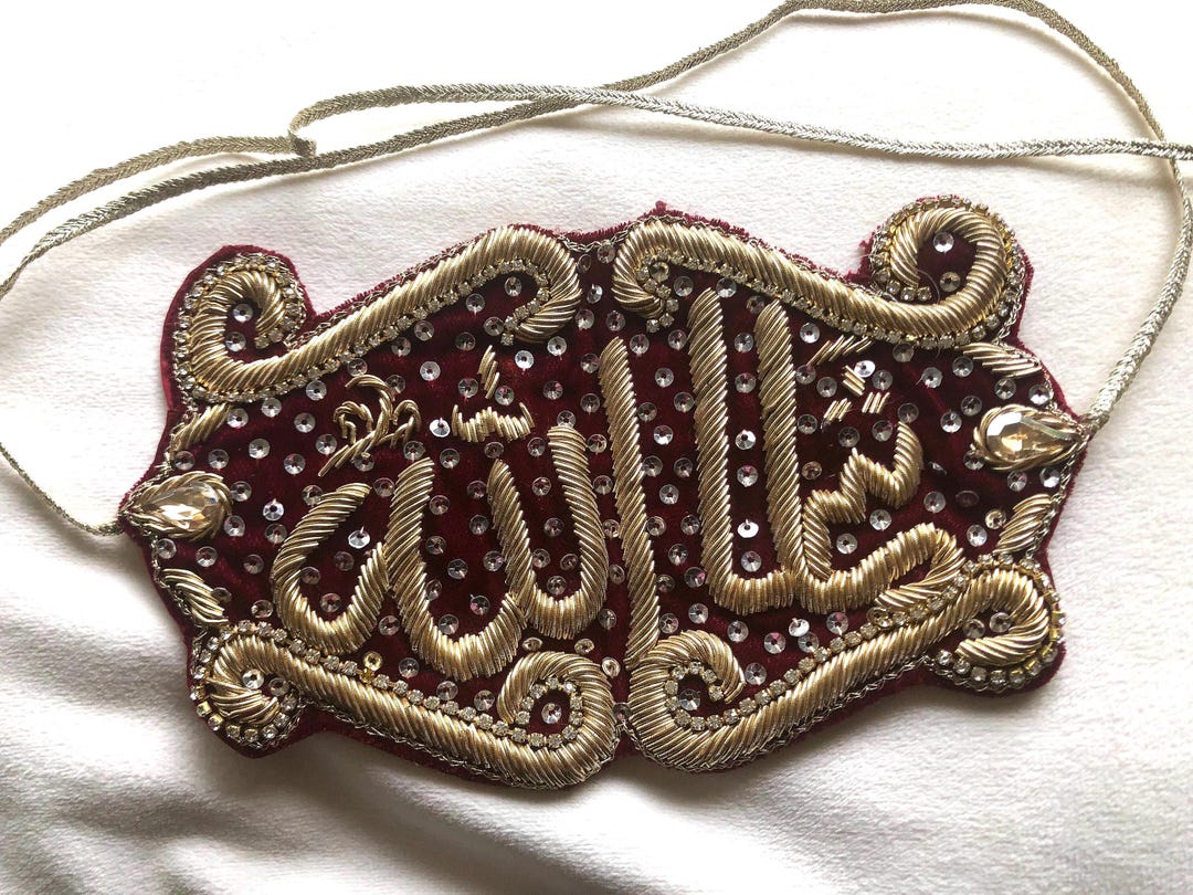 Velvet Embroidered Bride Groom Imam Zamin MASHALLAH Nikaah Shaadi ...