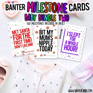 Banter Milestones Cards,funny Baby Shower Gift,baby Shower Gifts,banter ...
