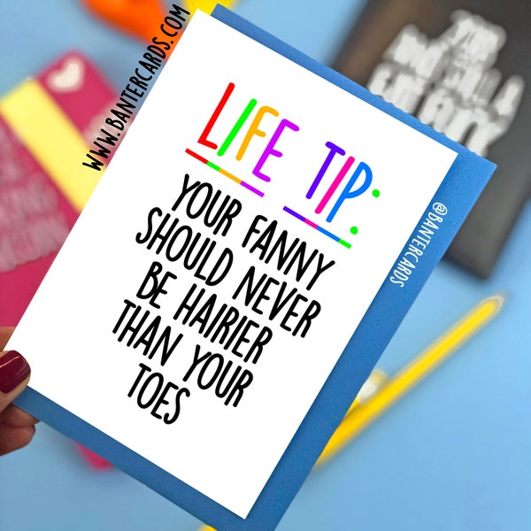 Hairy Fanny Card - Etsy UK