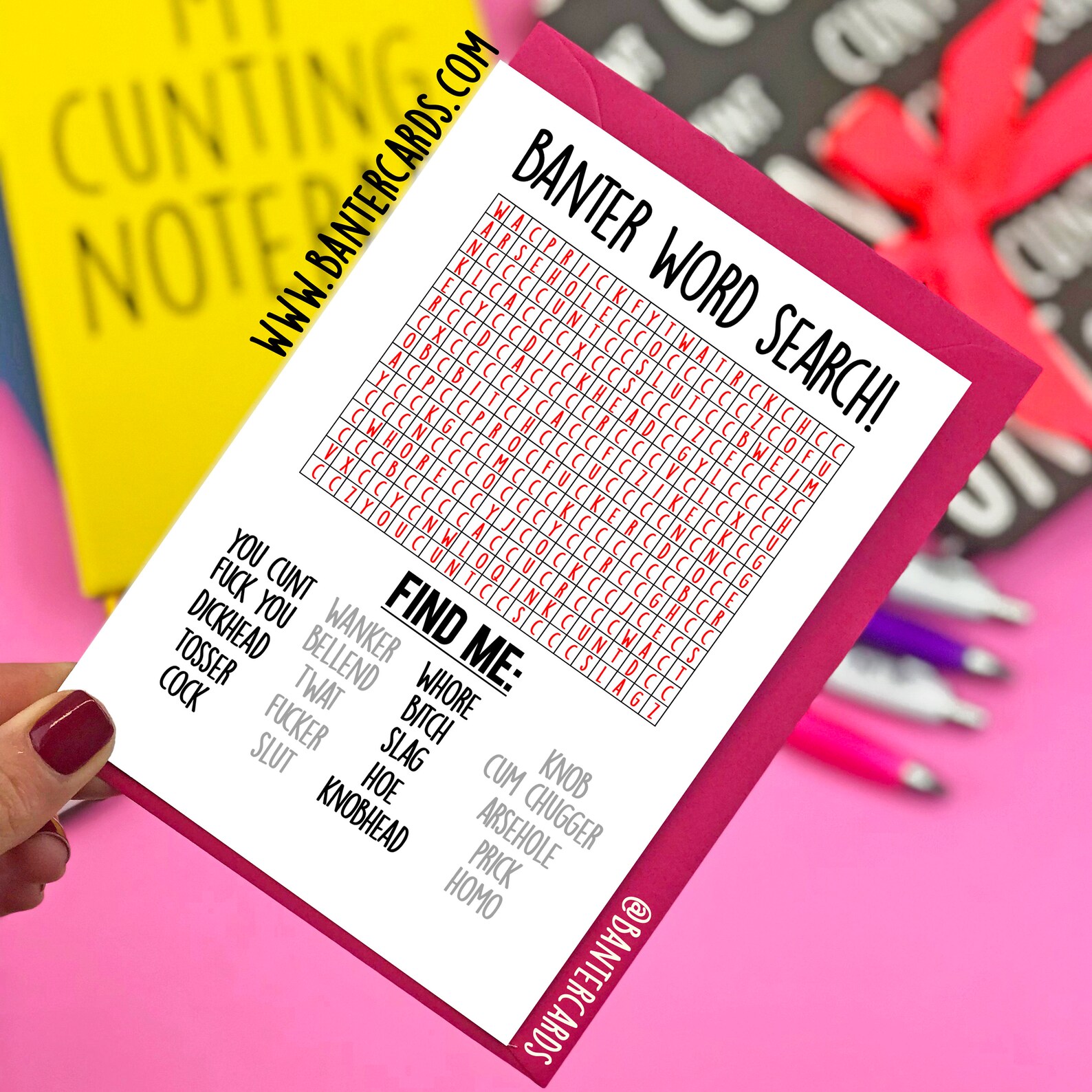 Banter Word Search Plain FB funny Cardsbanter Cardsrude - Etsy
