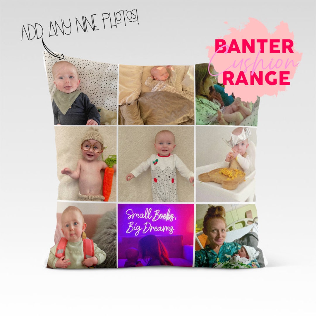 Add Any 9 Photos Cushion,banter Cards,funny Gifts,custom Cushion,best ...