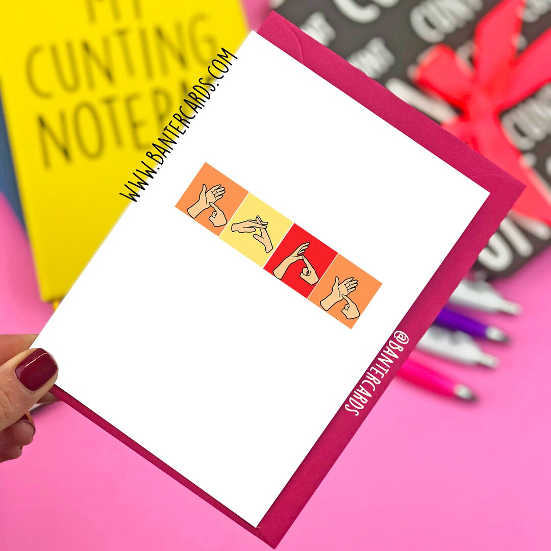 Tw*t Sign Language Card, Funny Cards, Banter Cards, Rude Cards, Deaf ...