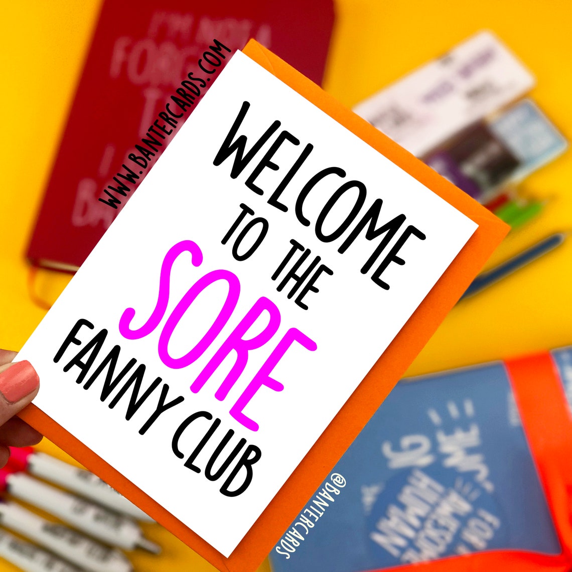 Welcome to the Sore Fanny Club FB Card Funny Christmas Cards - Etsy