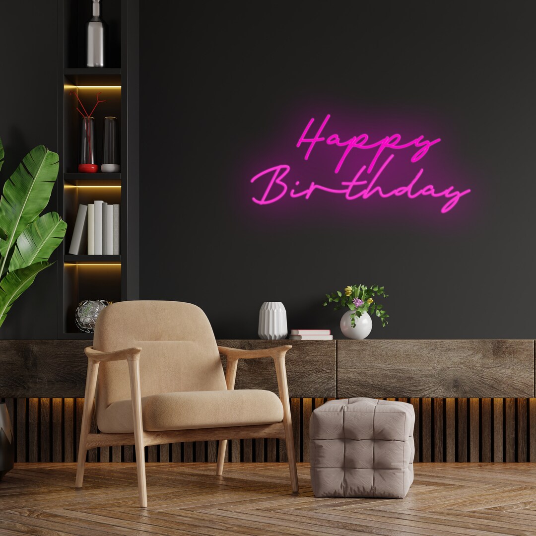 Happy Birthday Neon Sign (font1) , LED Neon, LED Sign, Custom Neon Sign ...