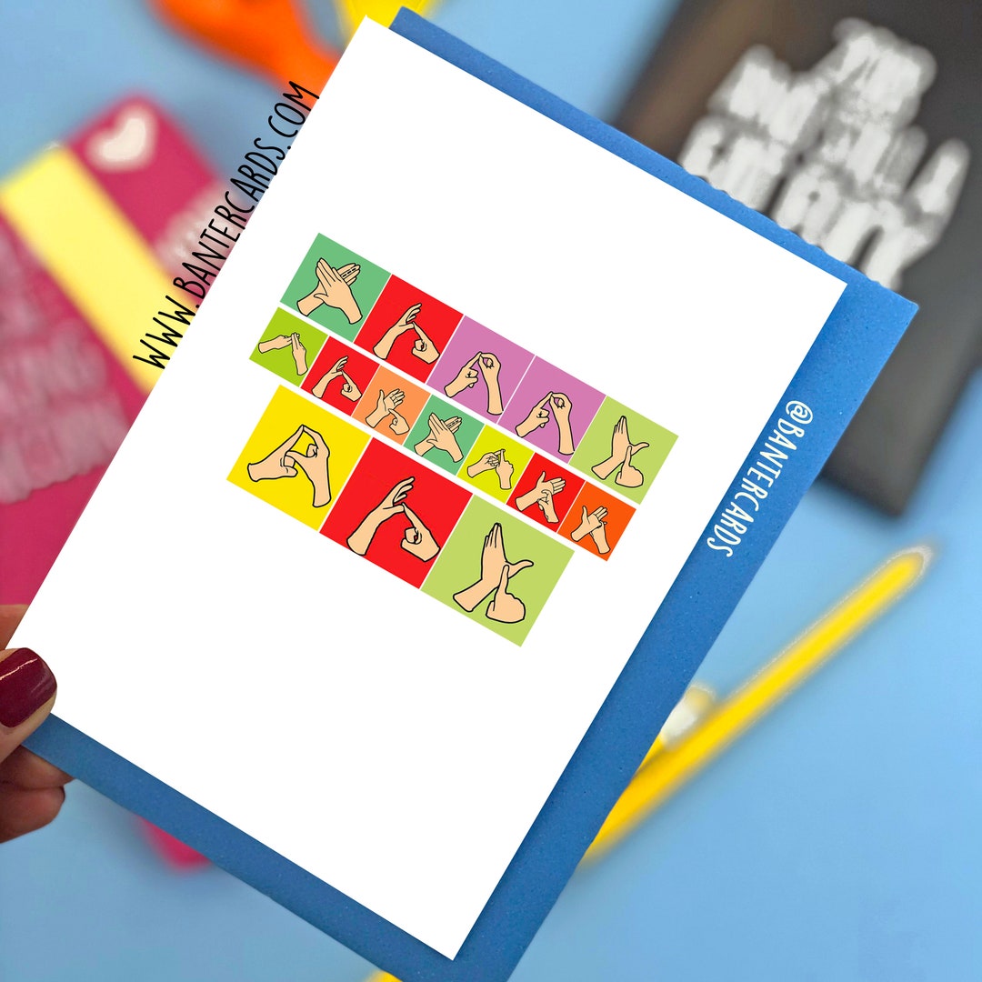 Happy Fathers Day Sign Language Card, Funny Cards, Banter Cards, Rude ...