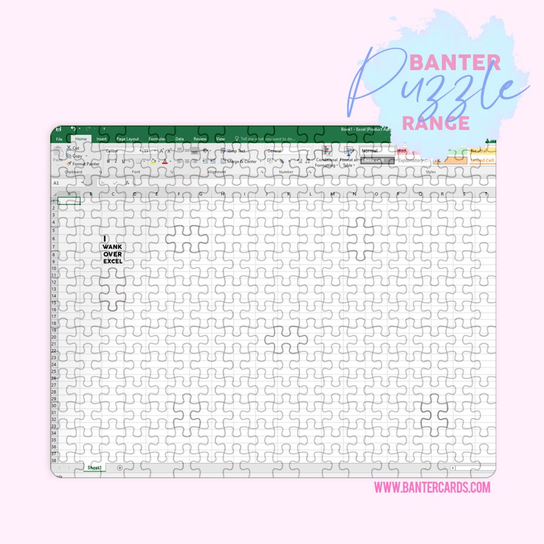 I ank Over Excel Puzzle,banter Cards,banter Gifts,jigsaw Puzzle,banter ...