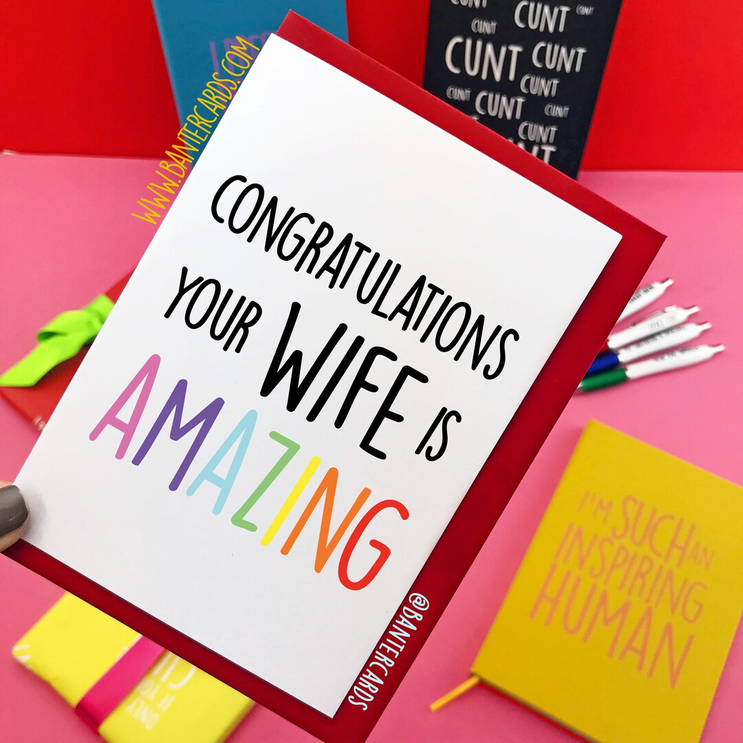 Congratulation Your Wife is Amazing Plain Fb,funny Cards,banter Cards ...