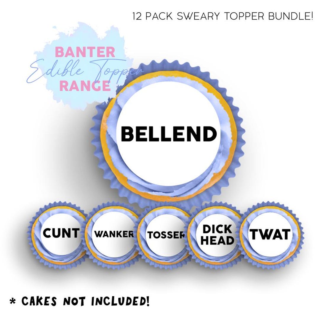 Sweary Edible Cup Cake Topper Bundle Pack of 12 - Etsy