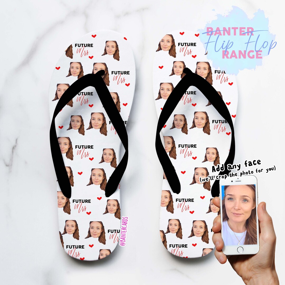 Future Mrs Flip Flops Add Any Face White,hen Party,hen Gifts,hen Party ...