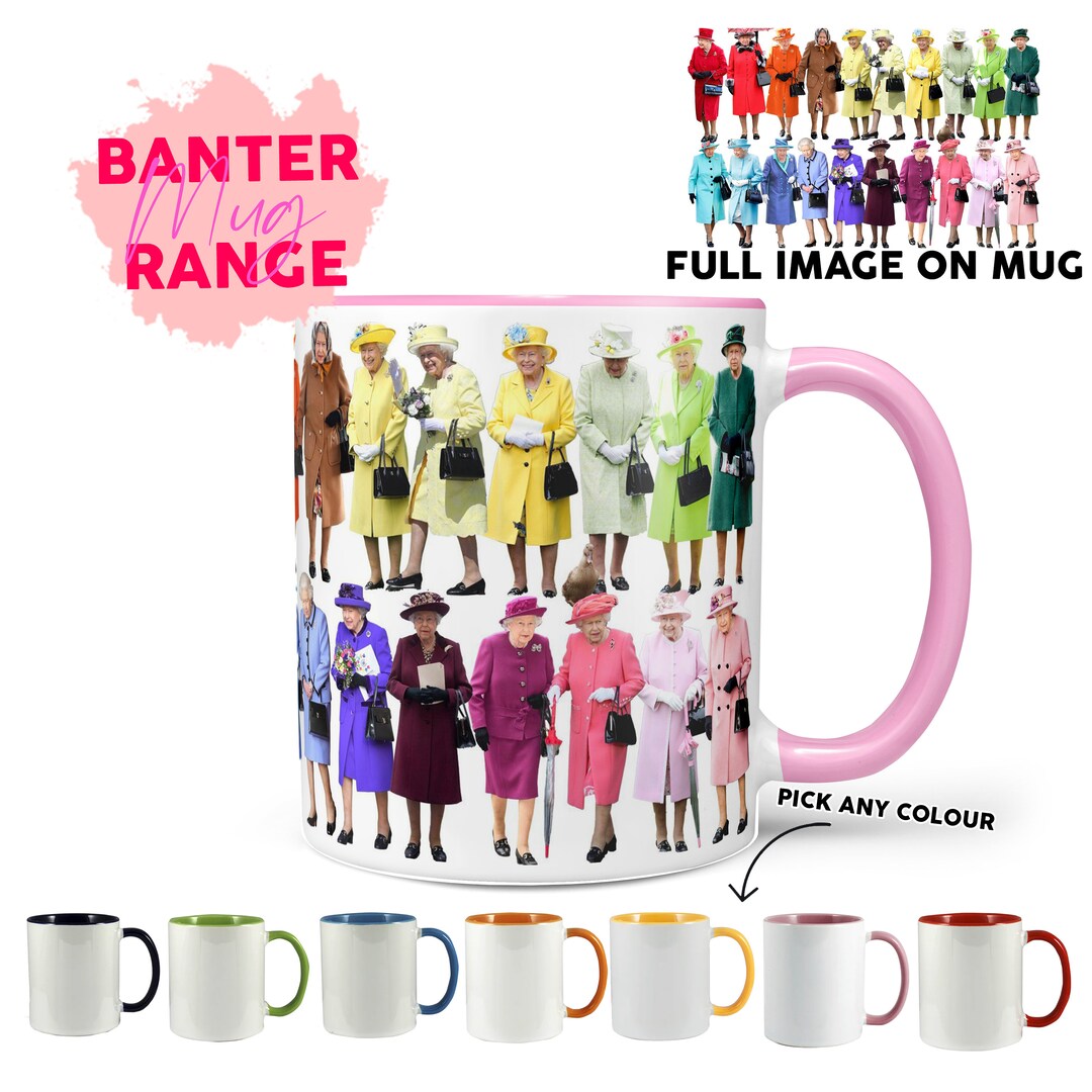 The Queen - Colour Chart Outfits Mug,queen Elizabeth, the Queen, Royal ...