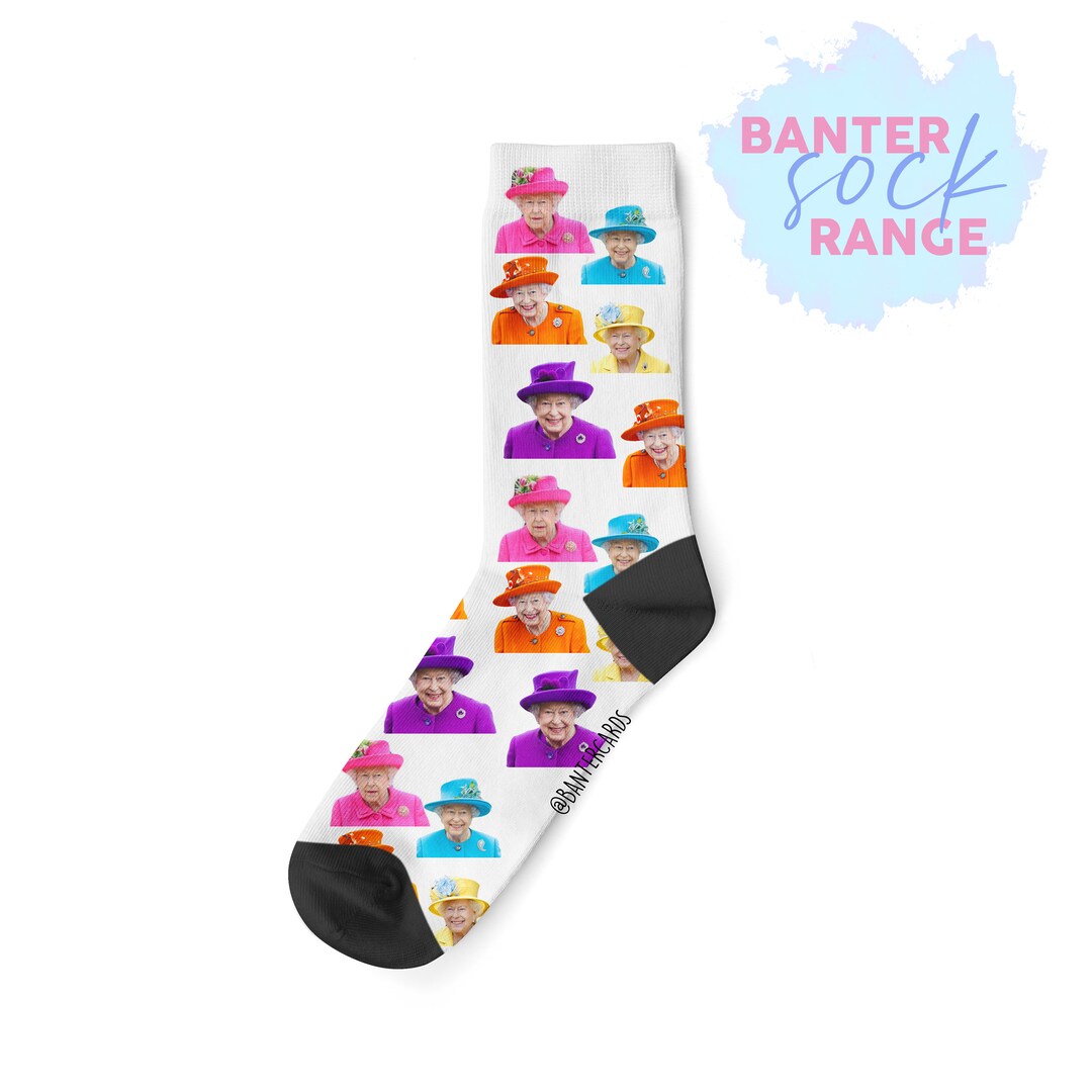 Queen Elizabeth Socks RAINBOW OUTFITS, Queen Liz, Queen Elizabeth ...