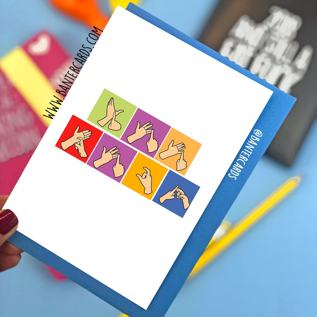 You Rock Sign Language Card, Funny Cards, Banter Cards, Rude Cards ...