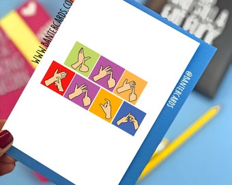 Sign Language Thank You Card - Etsy