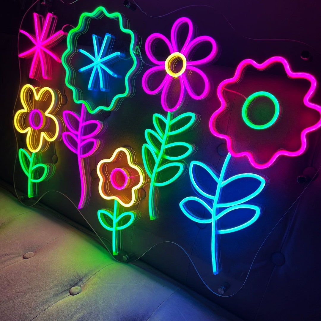 Flowers Neon Sign, LED Neon, LED Sign, Custom Neon Sign - Etsy